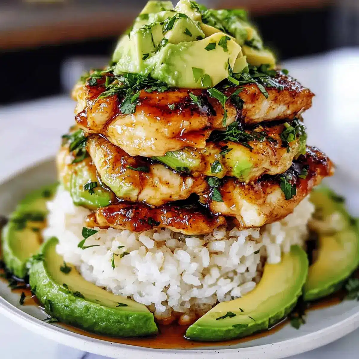 Irresistible Honey Lime Chicken & Avocado Rice Stack Recipe
